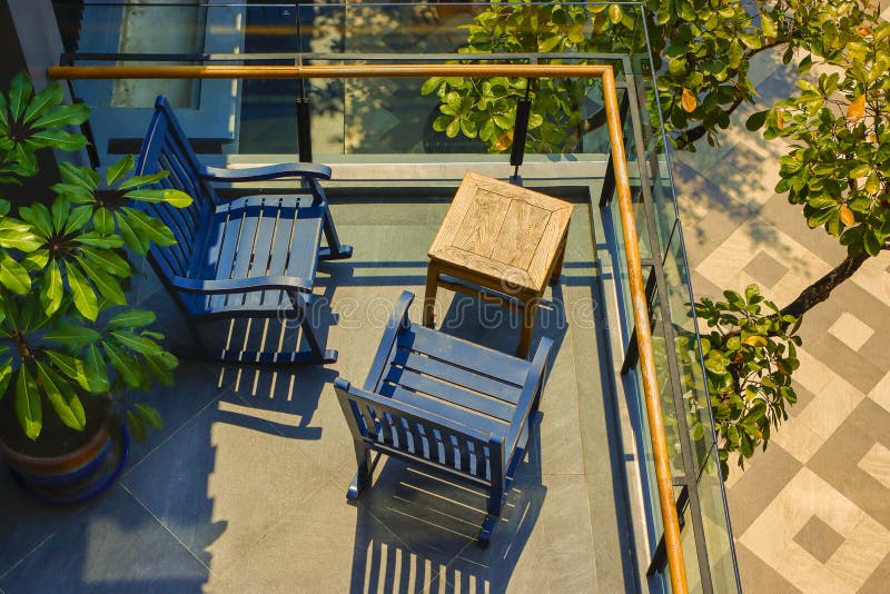 Table and Chairs in Front of the Restaurant Stock Photo - Image of ...