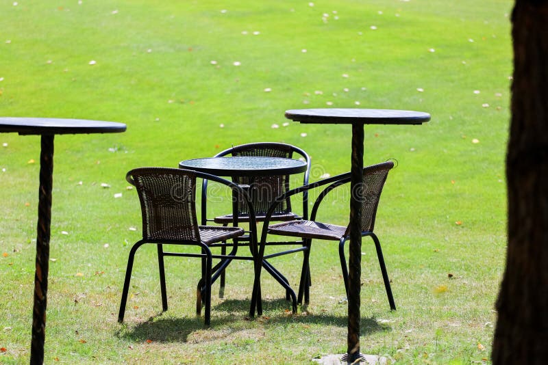 Table and Chairs on the Golf Course Stock Image - Image of golf ...