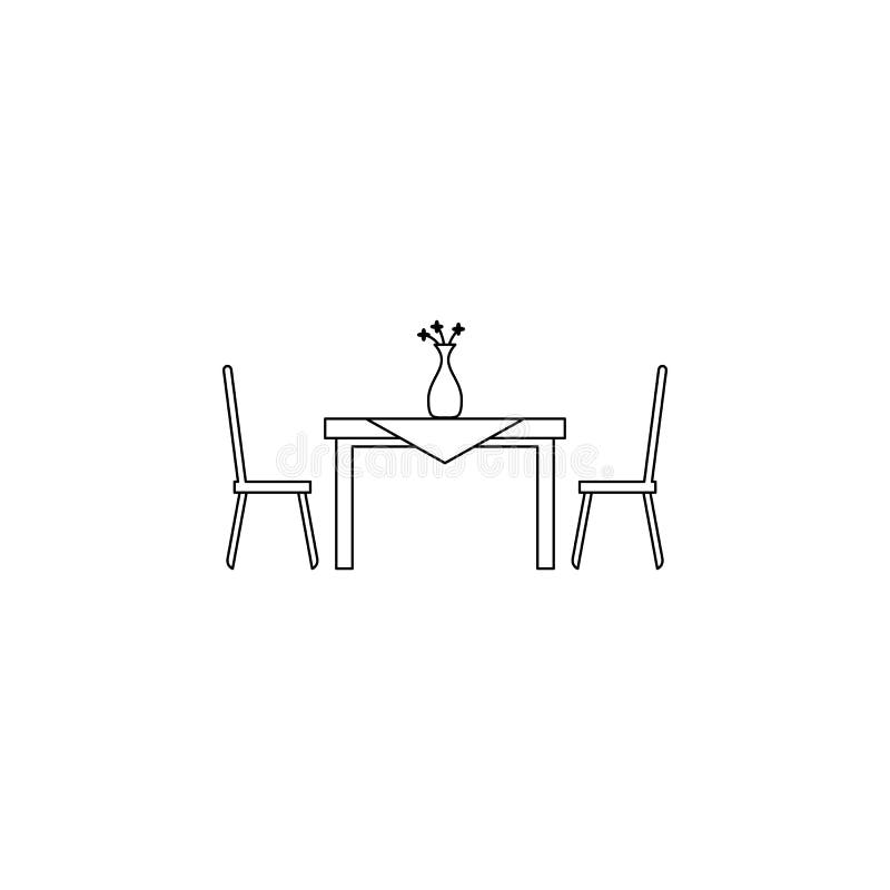 Table and Chairs Icon. Element of Furniture for Mobile Concept and Web ...