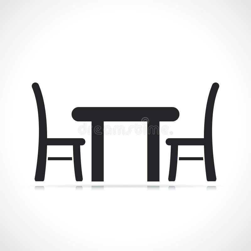 Table and Chairs Icon Isolated Stock Vector - Illustration of isolated ...