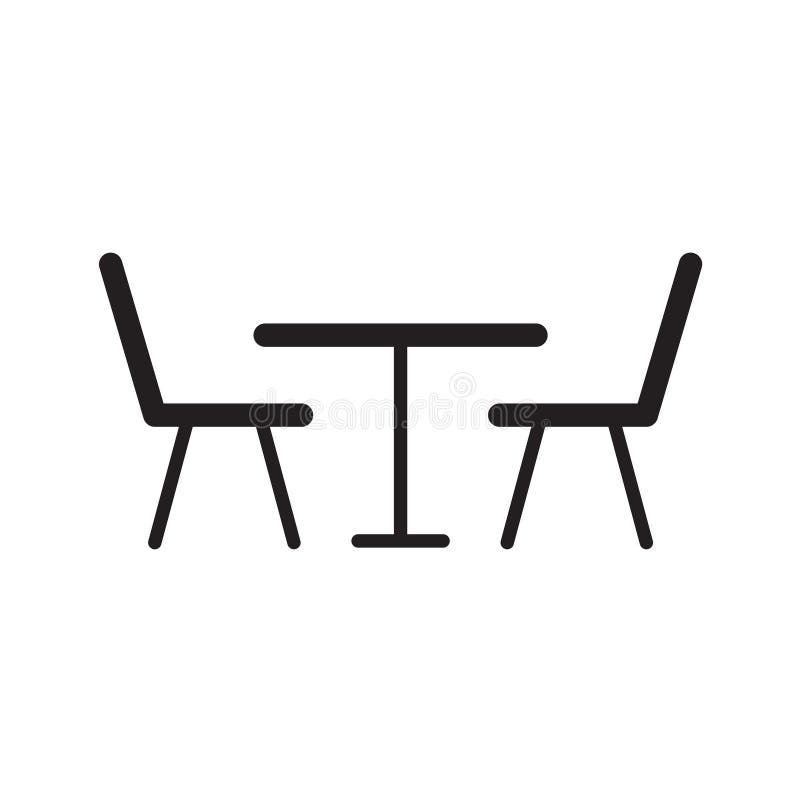 Table and chairs icon- stock vector. Illustration of decor - 108989300