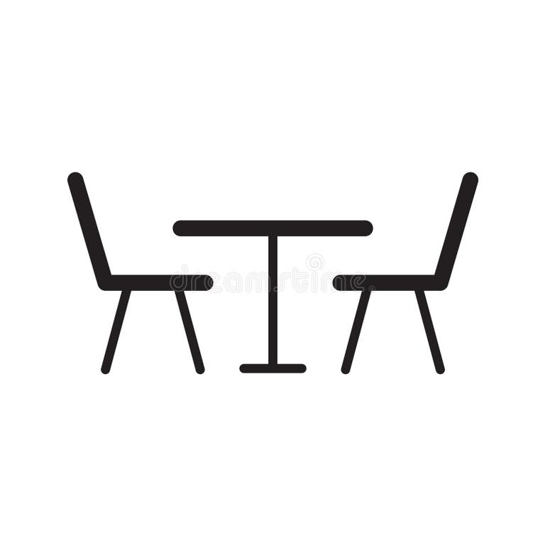 Table and chairs icon- stock vector. Illustration of decor - 108989300