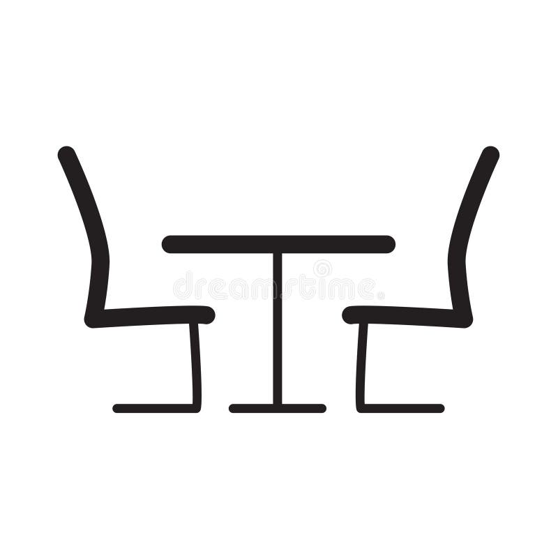 Table and chairs icon stock vector. Illustration of icon - 126708107