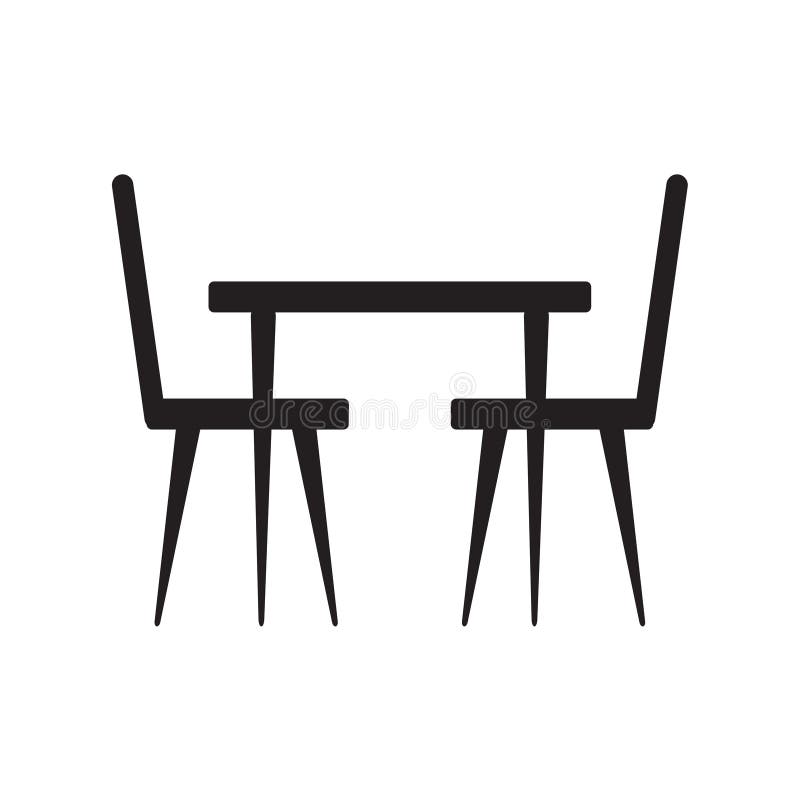 Table and chairs icon stock vector. Illustration of chair - 126708128