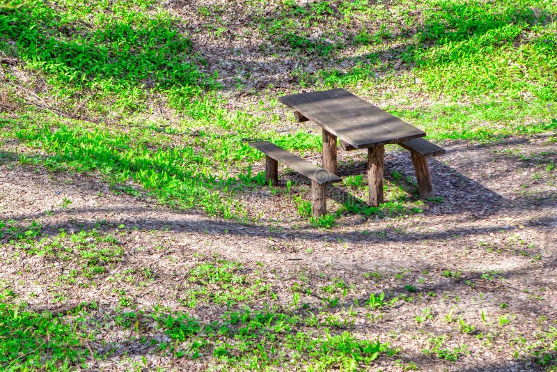 Table and chairs in nature stock photo. Image of summer - 190390818