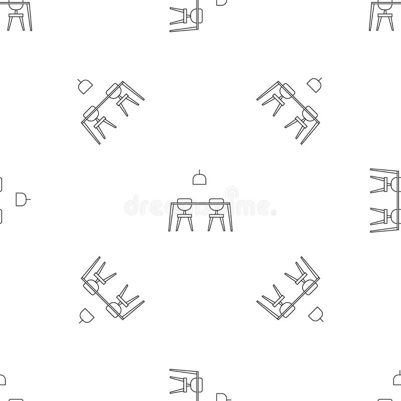 Table and Chairs Pattern Seamless Vector Stock Vector - Illustration of ...