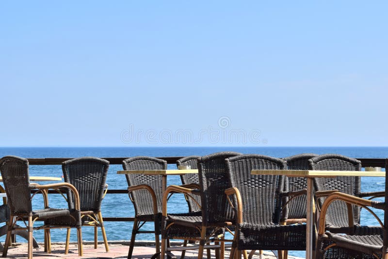 Table and Chairs in a Summer Cafe Stock Image - Image of dining, bistro ...