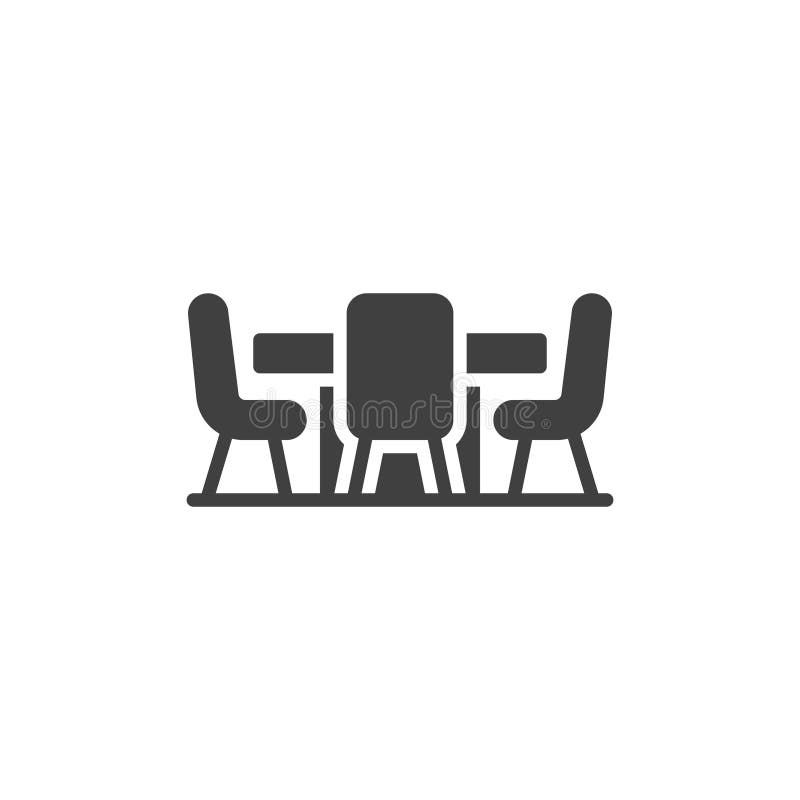 Table and Chairs Vector Icon Stock Vector - Illustration of pixel ...
