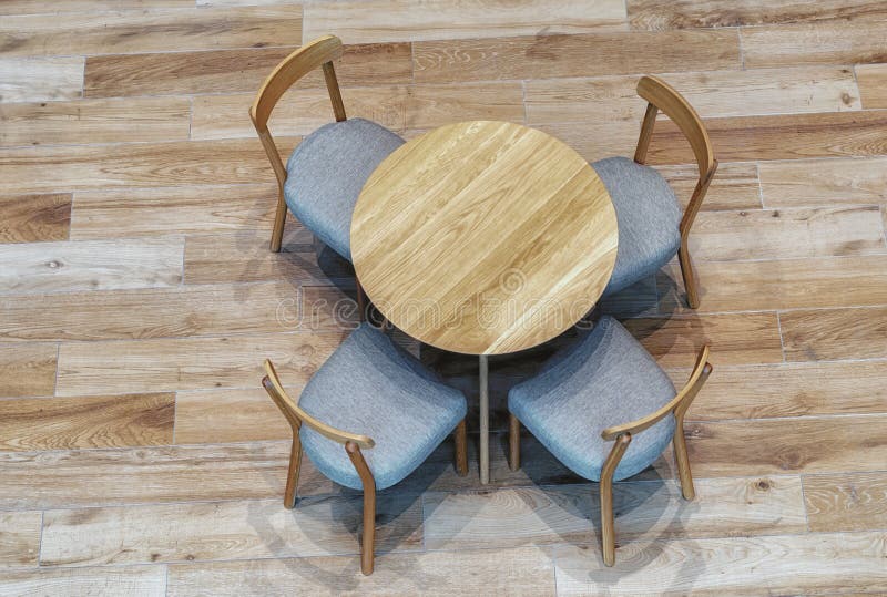 Table and Chairs View from Above Stock Illustration - Illustration of ...