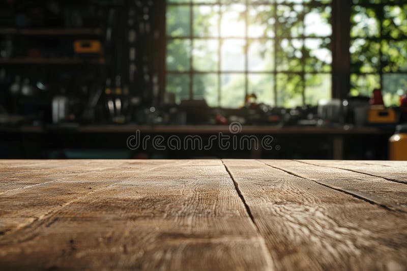 Table in a Chaotic Garage Tool Background Stock Image - Image of ...