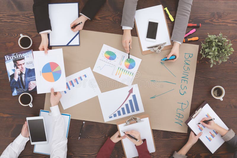 Table with Charts and Diagrams Stock Image - Image of copy, indoors ...