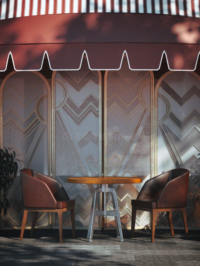 3d Rendering Modern Cafe Store Exterior Terrace Stock Illustrations ...