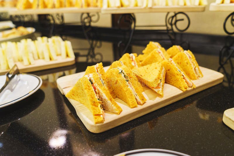 Table with Clean Dishes and Snacks for a Quick Guest Supply. Stock ...