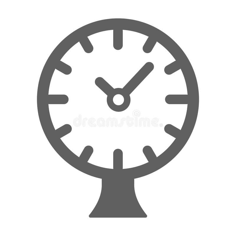 Table Clock Icon / Gray Color Stock Vector - Illustration of decoration ...