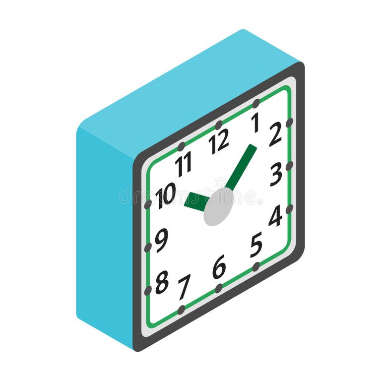 Table Clock Icon, Isometric 3d Style Stock Illustration - Illustration ...
