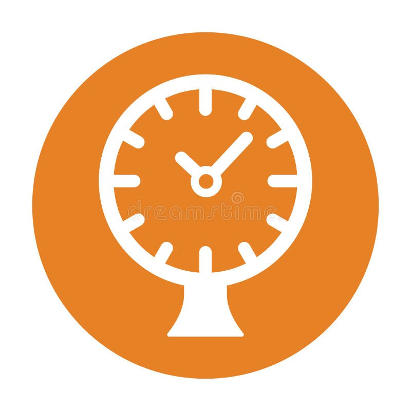 Table Clock Icon / Orange Vector Stock Vector - Illustration of time ...