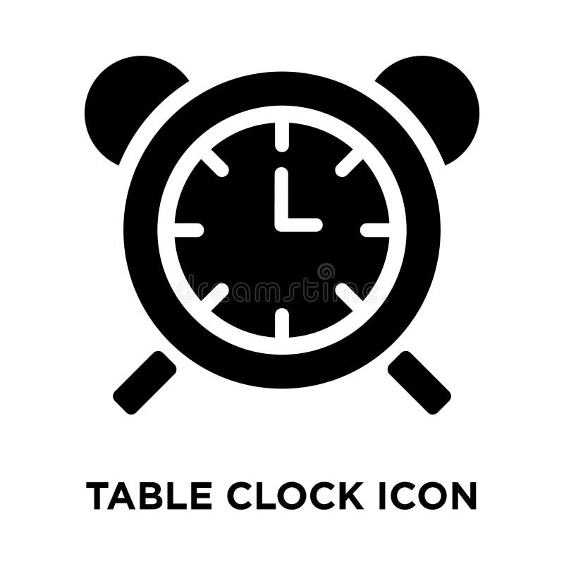 Table Clock Icon Vector Isolated on White Background, Logo Concept of ...
