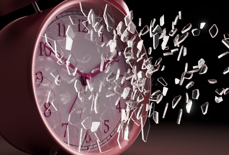 Table Clock Screen Smash stock illustration. Illustration of minute ...