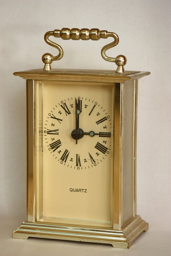 Table Clock, Showing Three O Clock, Closeup View. Stock Photo - Image ...