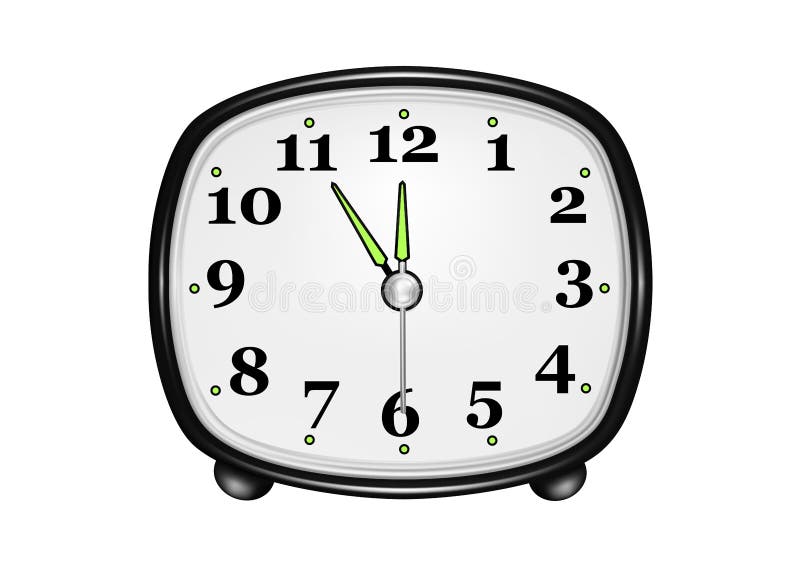 Table Clock in Vector on White Background. Stock Vector - Illustration ...