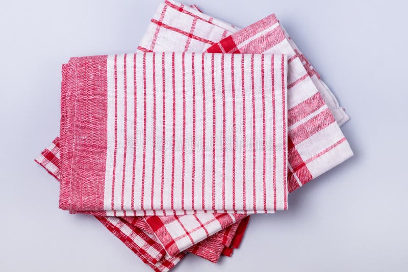 Table Cloth Kitchen Red Color Light Blue Background Horizontal Stock ...