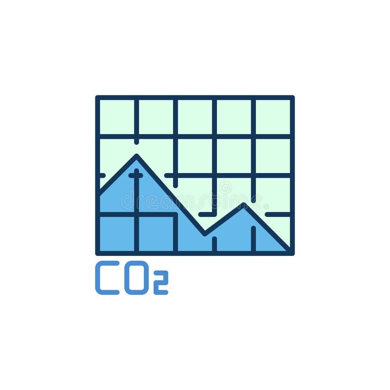 Table with CO2 Line Chart Vector Colored Icon Stock Vector ...