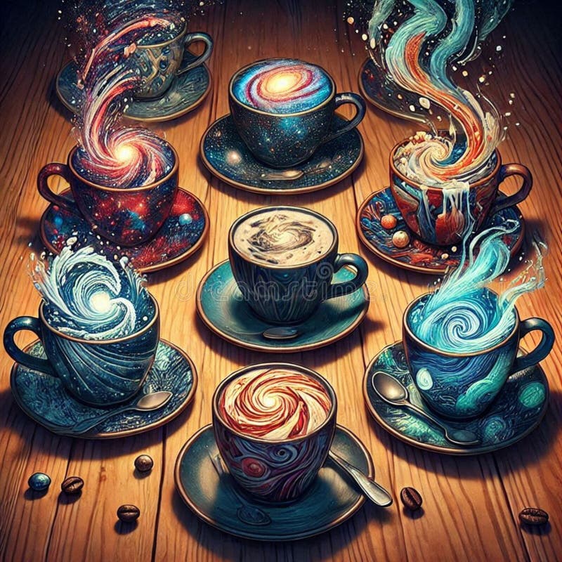 A Table with Coffee Cups, but Each Cup Has a Different Universe ...