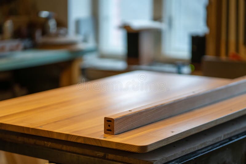 Disassembled Wooden Table Parts in Carpentry Studio. Legs, Base and ...