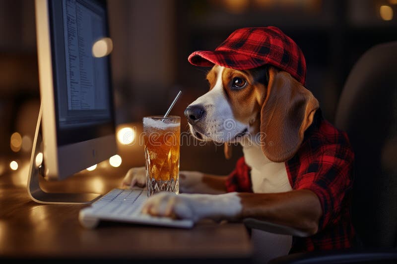 On the Table, a Computer Keyboard is Being Worked at by a Serious ...