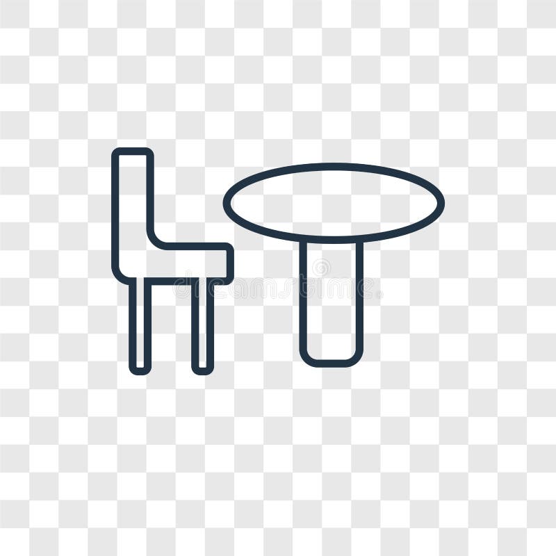 Table Concept Vector Linear Icon Isolated on Transparent Background ...