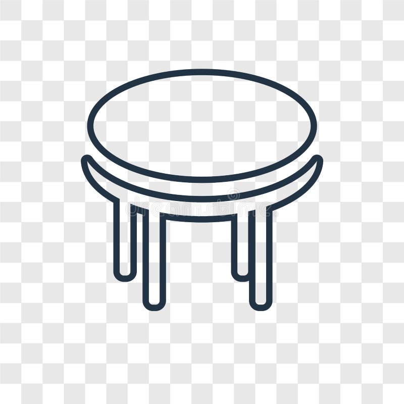 Table Concept Vector Linear Icon Isolated on Transparent Background ...