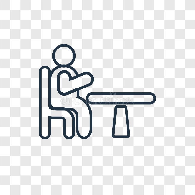 Table Concept Vector Linear Icon Isolated on Transparent Background ...