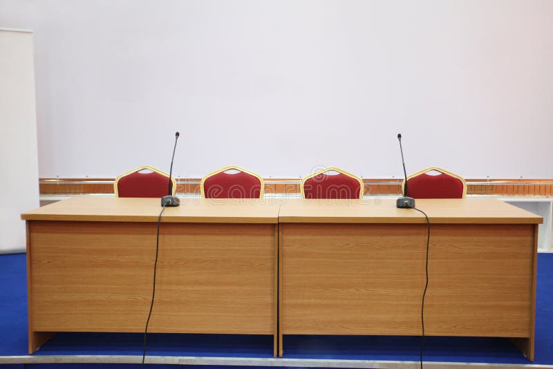 Table in a conference hall stock image. Image of communication - 35626829