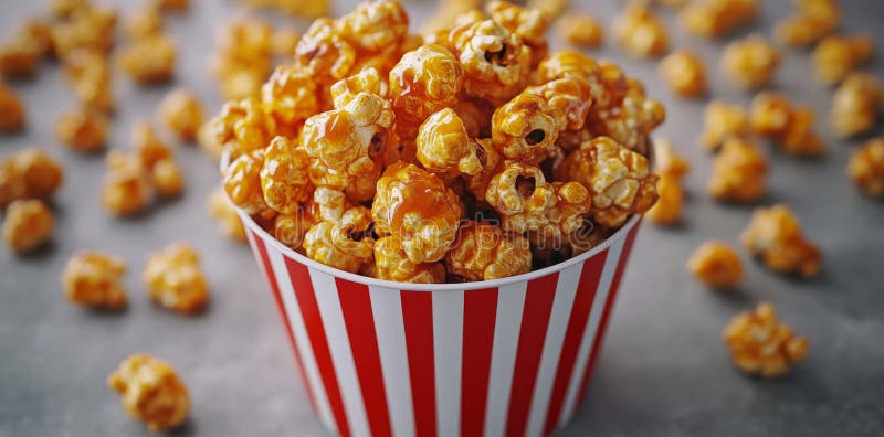 On a Table, a Container with Red and White Stripes Holds Delicious ...