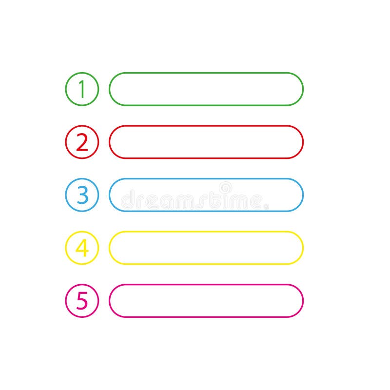 Table Content Rank. Colored Stripes with Numbers Infographics. Vector ...