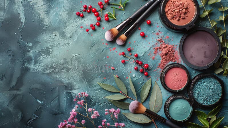 Table with Cosmetics and Flowers Stock Photo - Image of industry ...
