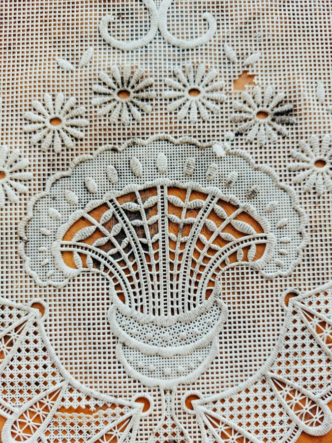 Table Cover Im White and Aesthetic Motif. Stock Photo - Image of table ...