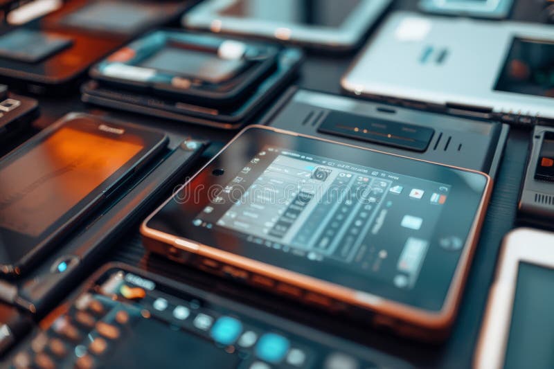 A Table is Covered with a Diverse Array of Cell Phones from Different ...