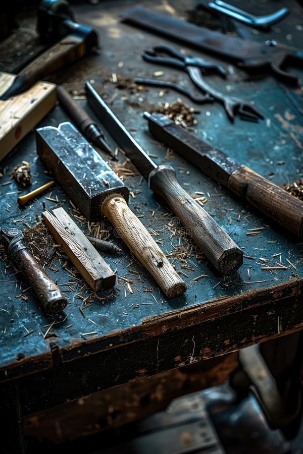 A Table Covered in Various Tools, Ready for Use Stock Photo - Image of ...