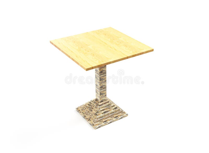 Table. 3D Render Isolated on White. Platform or Stand Illustration ...