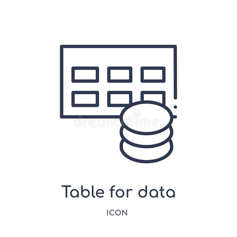Table for Data Icon from User Interface Outline Stock Vector ...