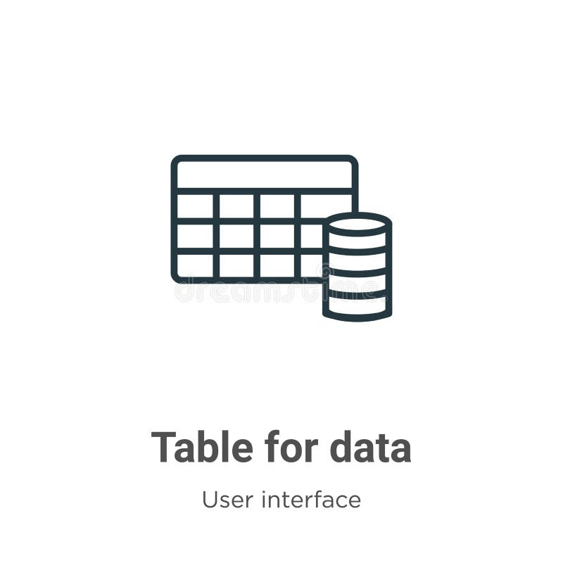 Table for Data Icon in Filled, Thin Line, Outline and Stroke Style ...