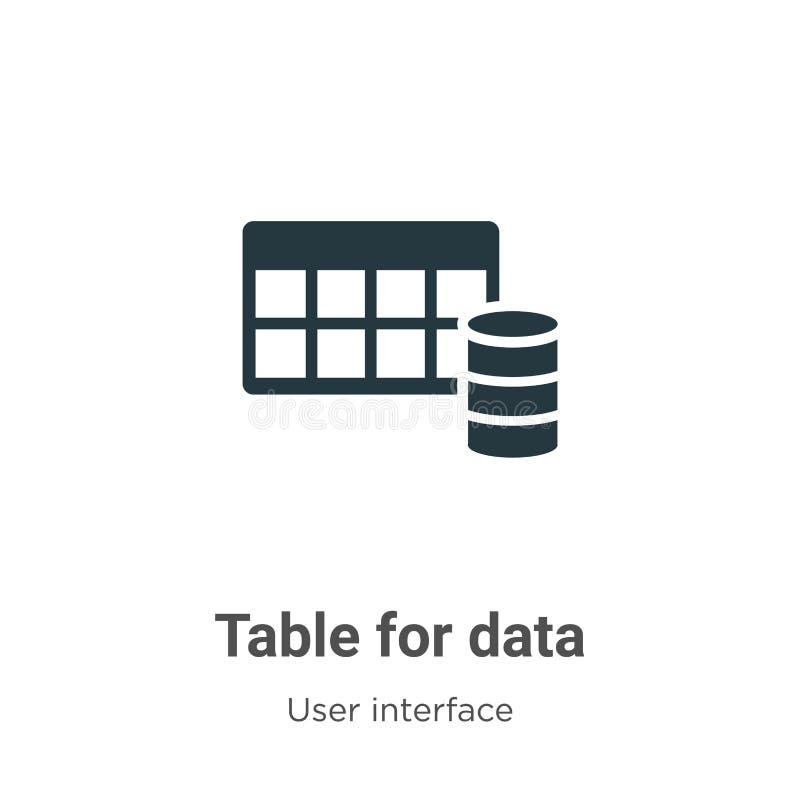 Table for Data Outline Vector Icon. Thin Line Black Table for Data Icon ...