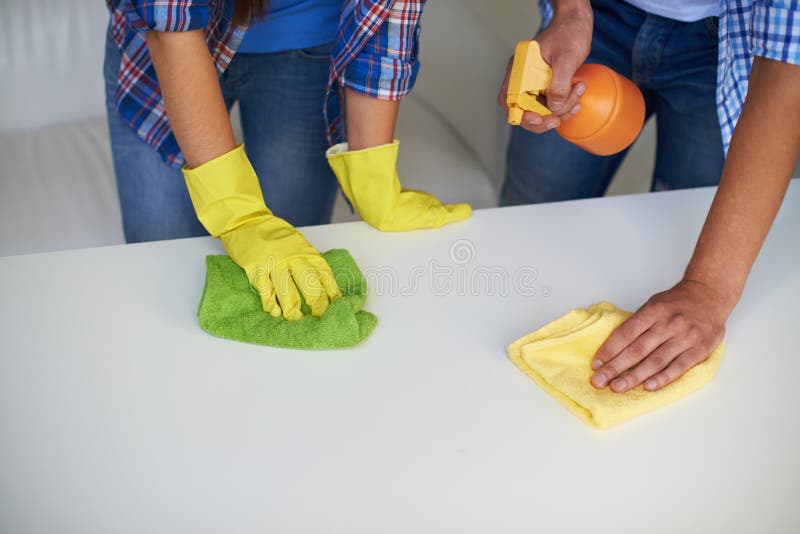 Table de nettoyage photo stock. Image du doigt, propre - 34414996