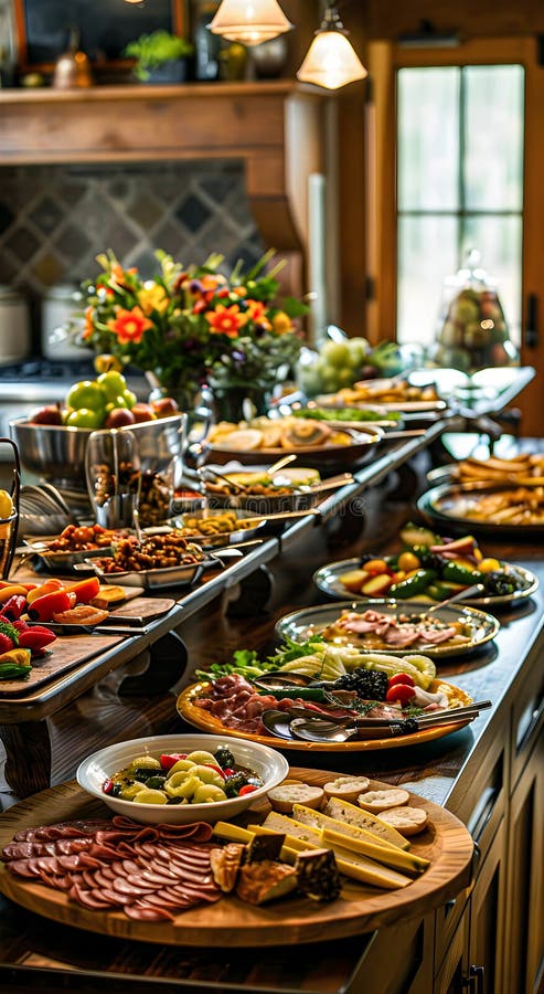 Table with Delicious Food, Buffet Stock Image - Image of cook, pastry ...