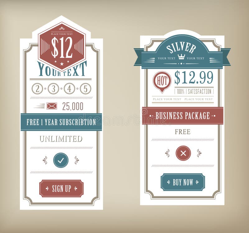 Modèle De Comparaison De Table Des Prix Avec 3 Colonnes. Illustration ...