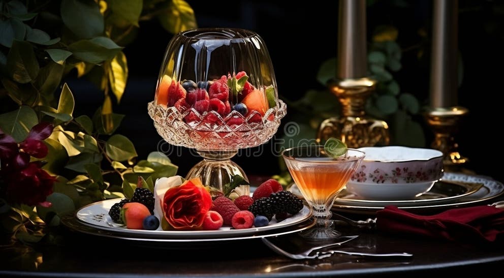 Table Designed for Romantik Dinner, Romantik Dinner on the Table Stock ...