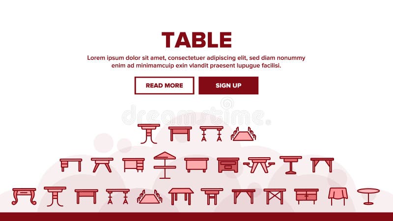 Table Desk Landing Header Vector Stock Vector - Illustration of ...