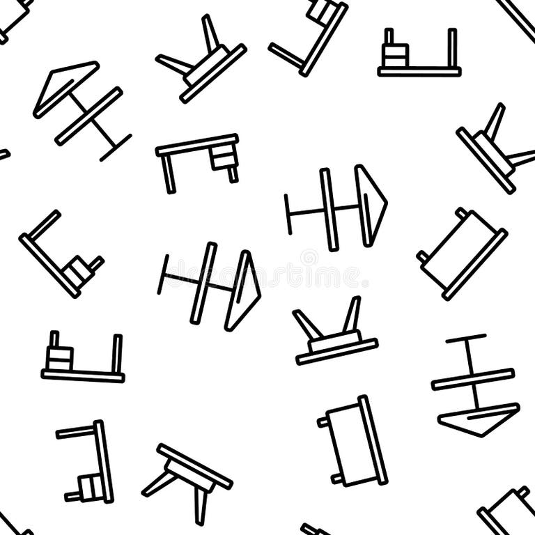 Table Desk Vector Seamless Pattern Stock Vector - Illustration of ...