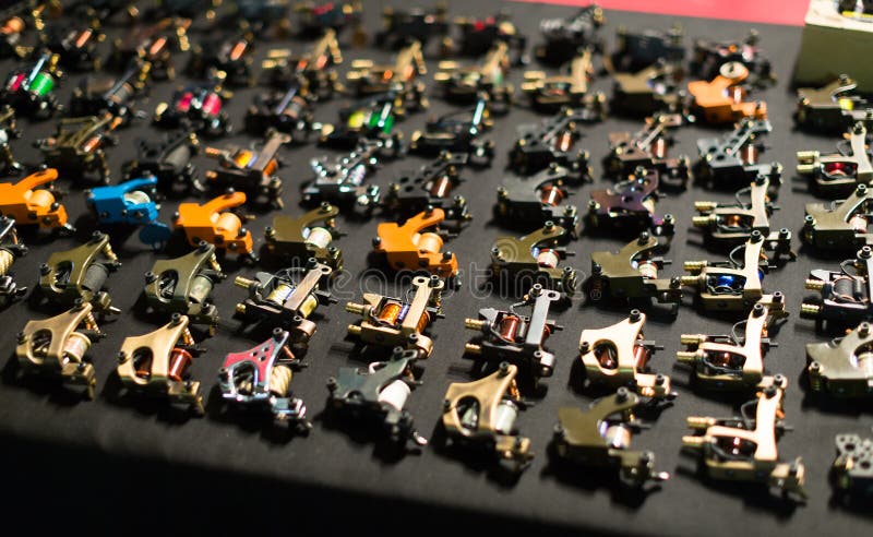 Table with Different Tattoo Machines Stock Photo - Image of ...
